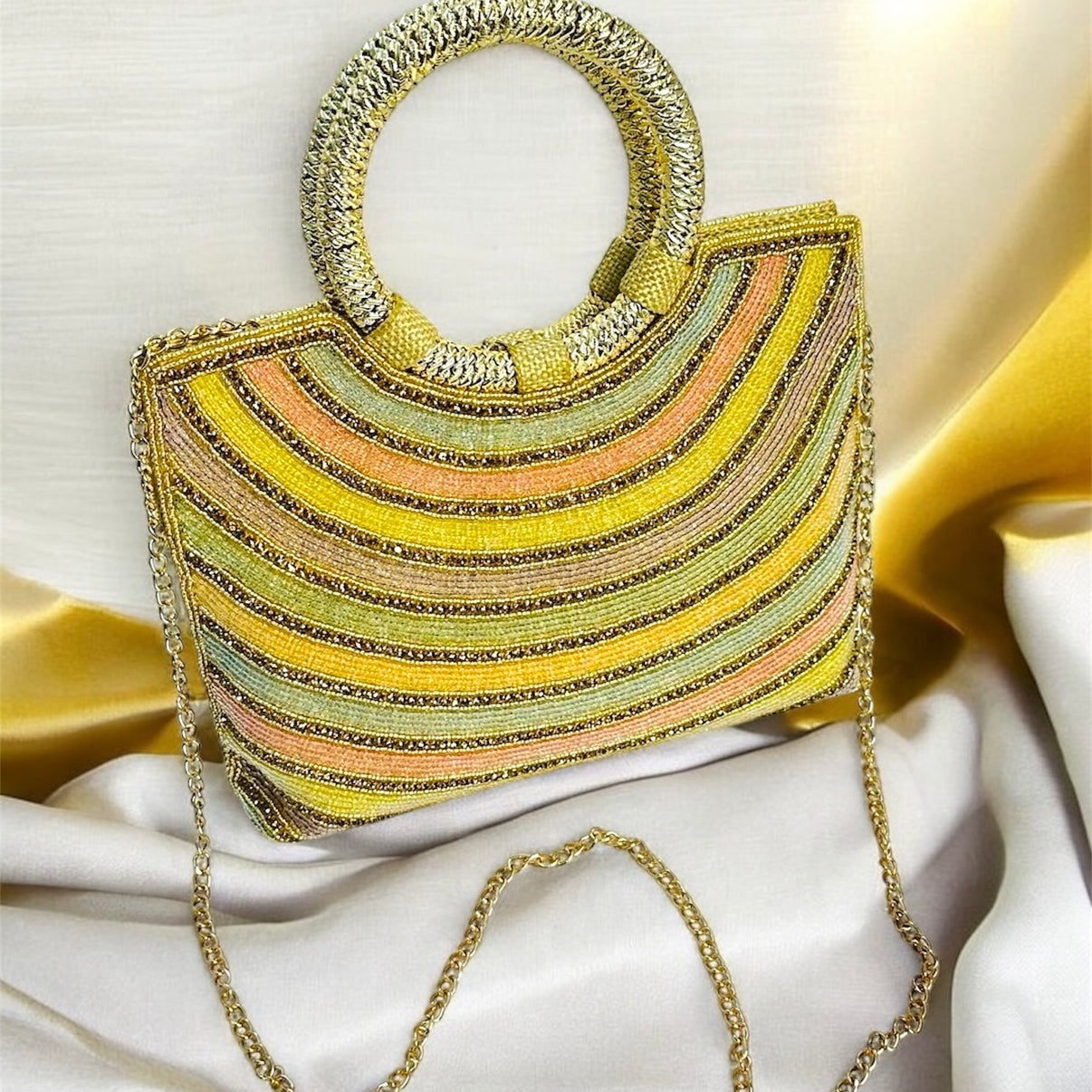 Handwork Stone Bag – Pink Bubble