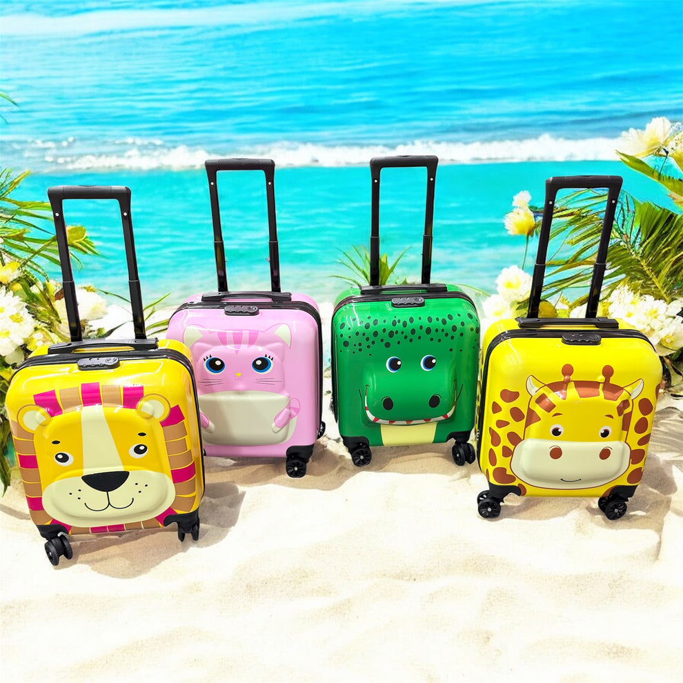 Animal Suitcase Trolley – Pink Bubble